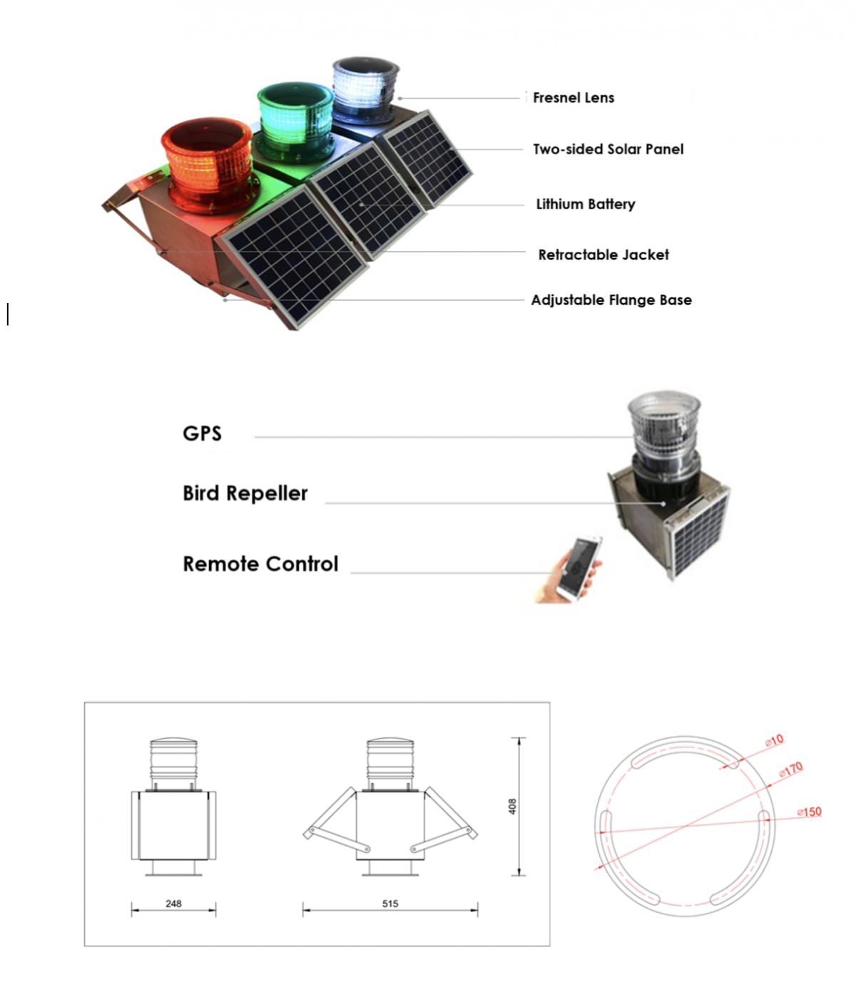 Doublewise® Solar LED Navigation Marine Light DWS305 | Innovation ...